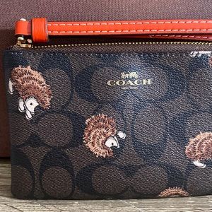Coach | Bags | Coach Corner Zip Wristlet Hedgehogs Nwt | Poshmark
